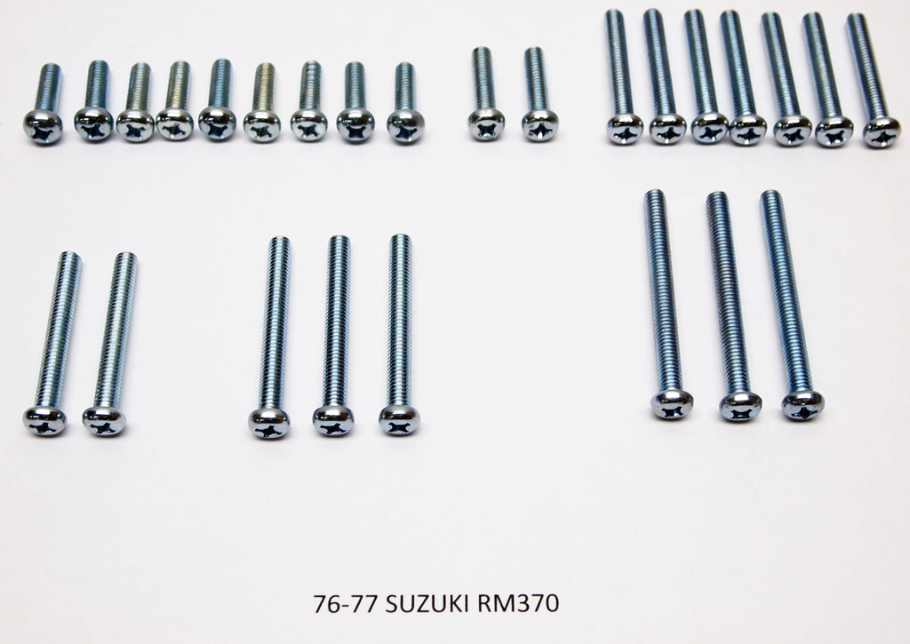 76-77 Suzuki RM370 Engine Side Cover Crankcase Phillips Screw Kit New ...